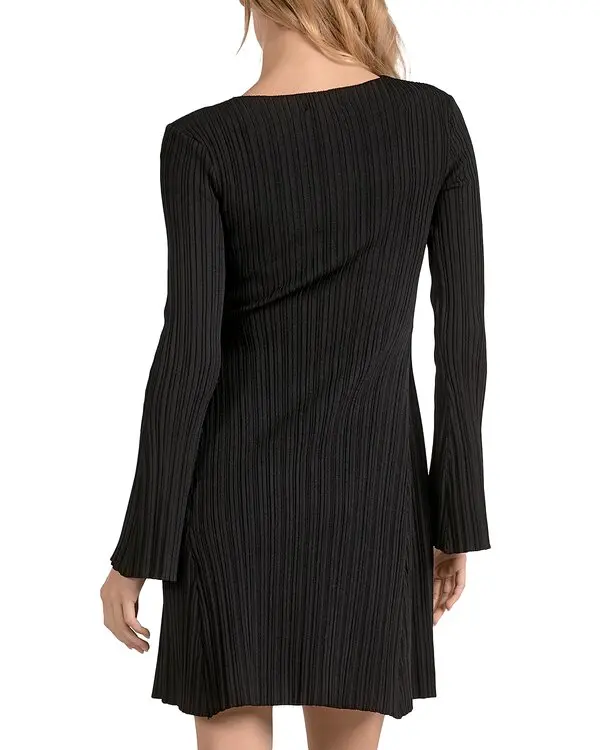Elan Ribbed Knit Mini Dress - Black