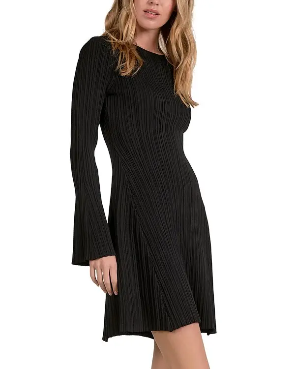 Elan Ribbed Knit Mini Dress - Black