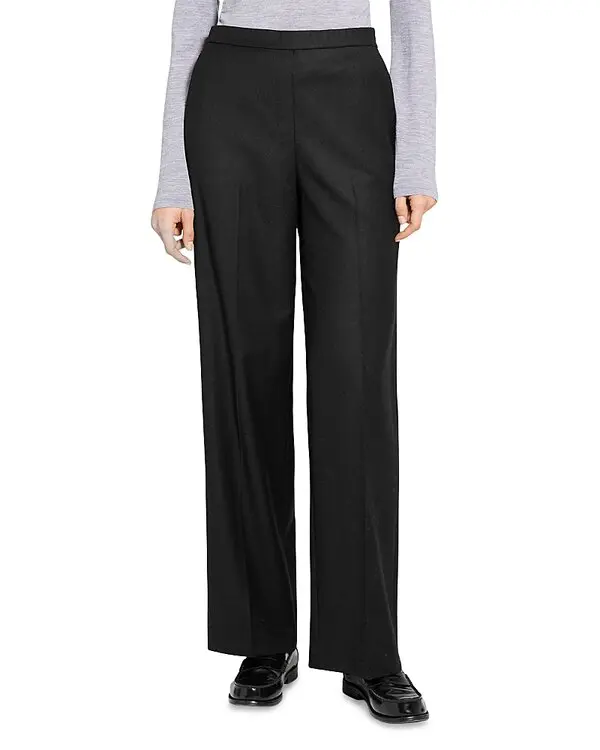 Theory Wide-leg Wool Trousers