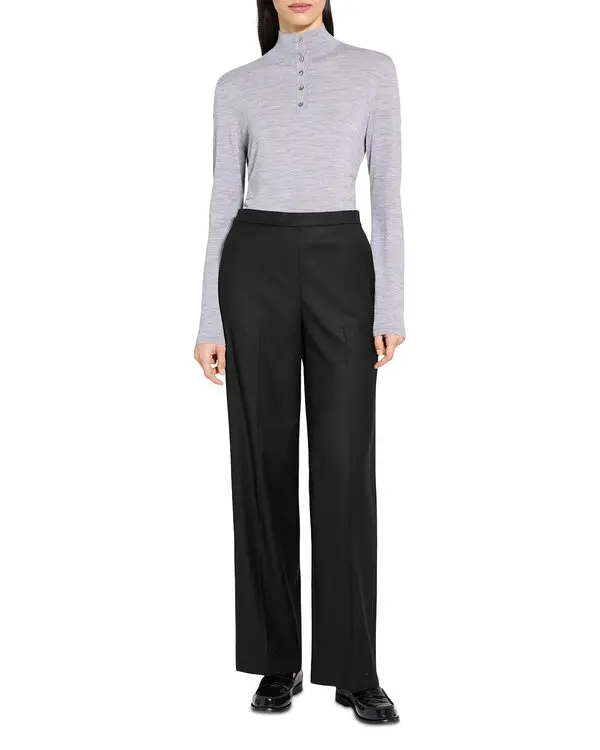 Theory Wide-leg Wool Trousers
