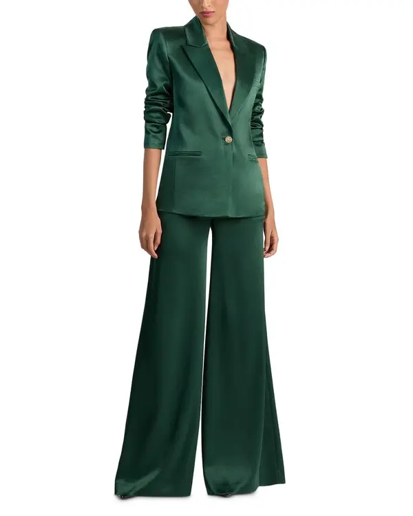 Alice + Olivia Silas Single Breasted Blazer - Green Mystique