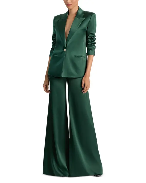Alice + Olivia Silas Single Breasted Blazer - Green Mystique