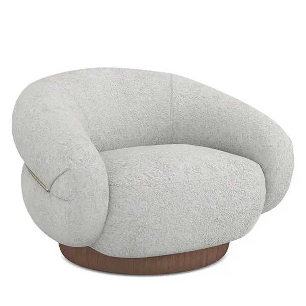 CARACOLE Smoosh Swivel Chair - White Shearling