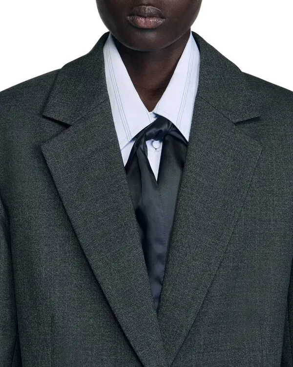 Sandro Notch Lapel Jacket - Light Grey
