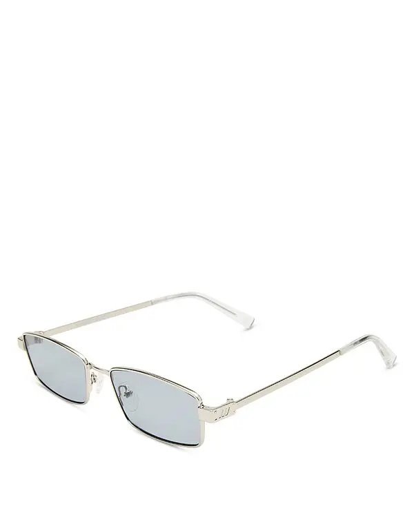 Le Specs Bizarro Rectangle Sunglasses, 56mm - Silver