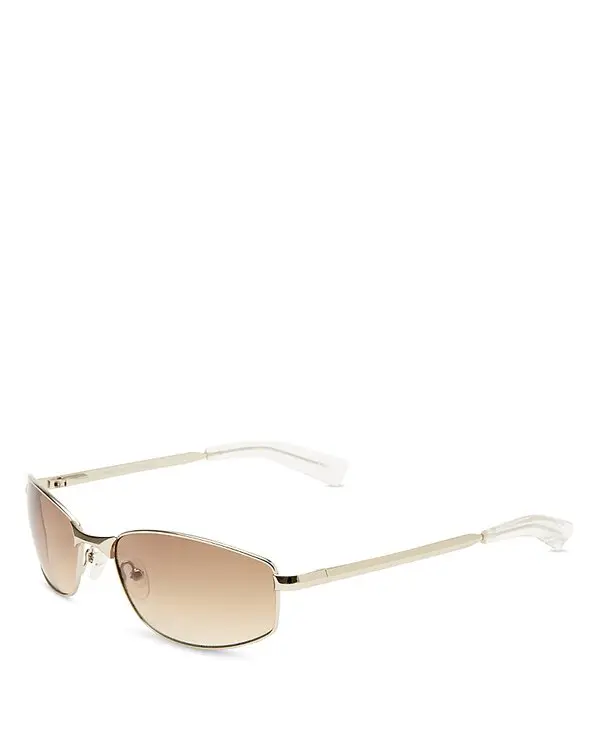Le Specs Star Beam Rectangle Sunglasses, 59mm - Silver