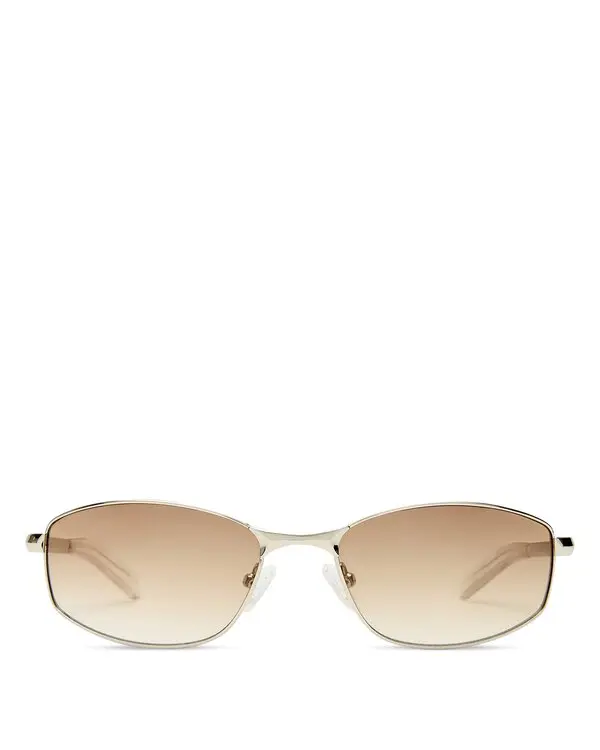 Le Specs Star Beam Rectangle Sunglasses, 59mm - Silver