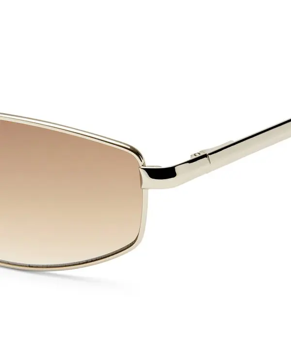 Le Specs Star Beam Rectangle Sunglasses, 59mm - Silver
