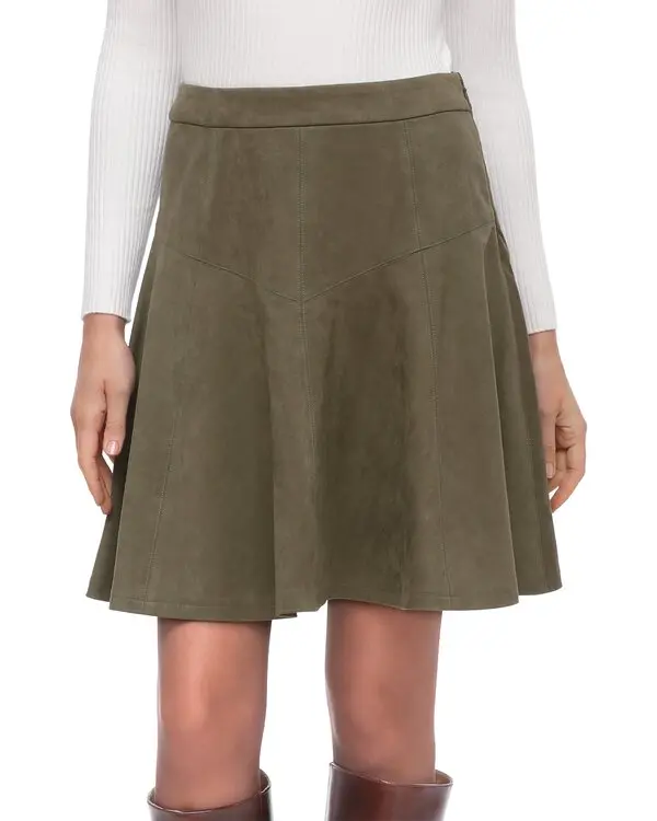 Bagatelle Faux Suede Flared Skirt