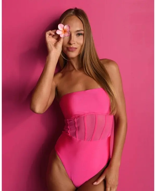 SUNSHINE 79 Solid Bandeau One Piece - Pink
