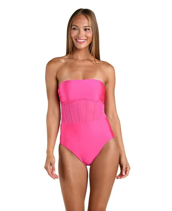 SUNSHINE 79 Solid Bandeau One Piece - Pink