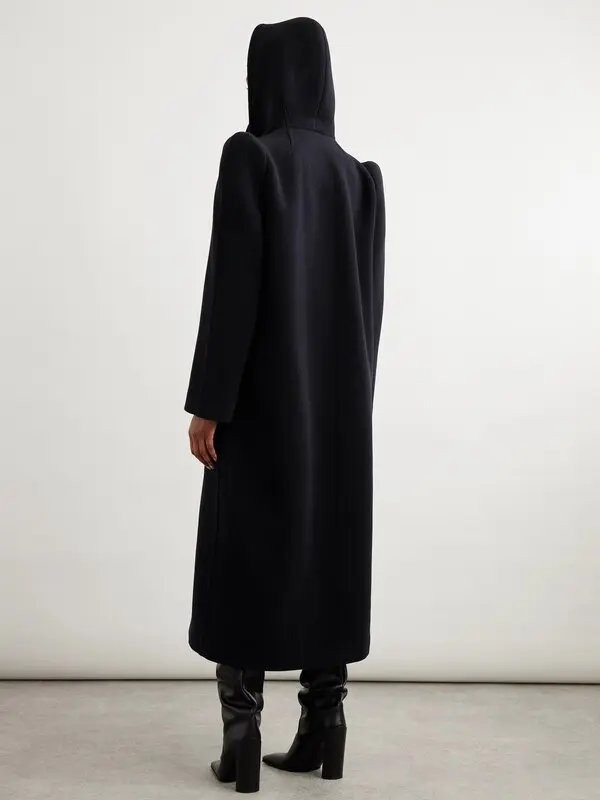 Alaïa Hooded Wool Coat - Blue