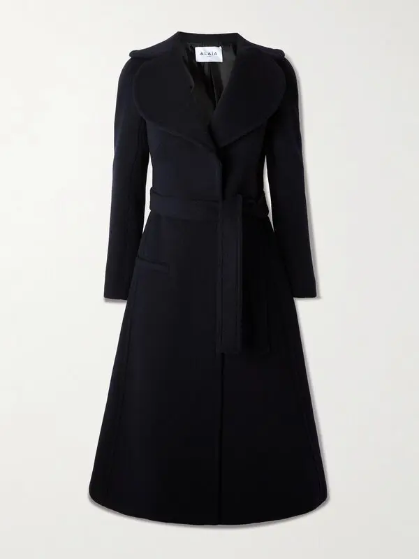 Alaïa Belted Wool Tailored Coat