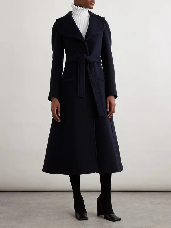 Alaïa Belted Wool Tailored Coat