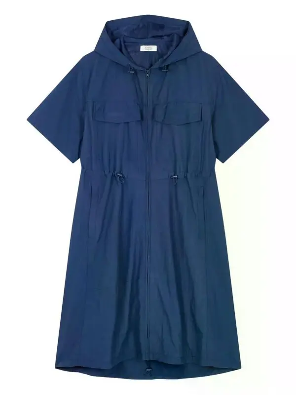STUDIO TOMBOY Hooded Short-sleeve Mini Dress - Blue