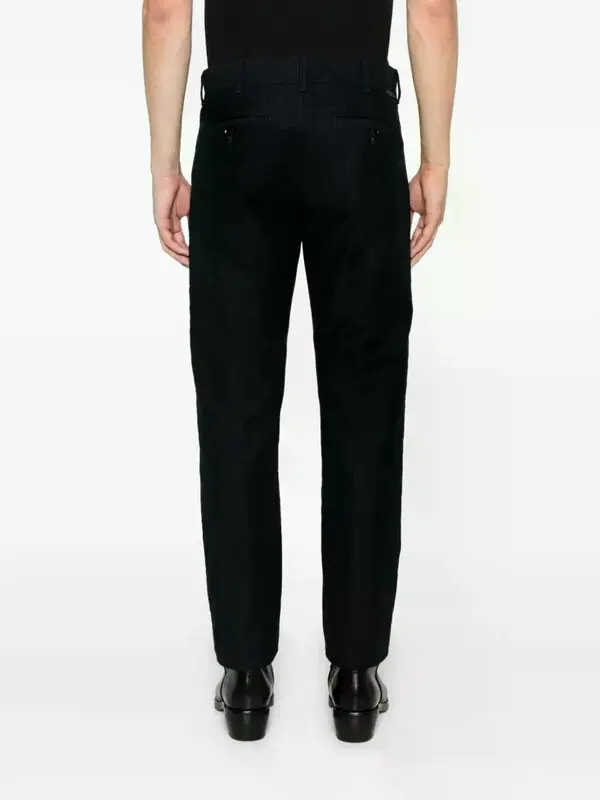 TOM FORD Cotton Straight-leg Trousers - Blue
