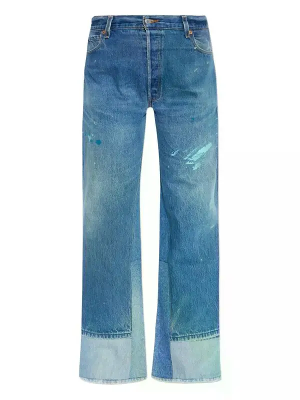 RE/DONE Paint-splatter Paneled Jeans