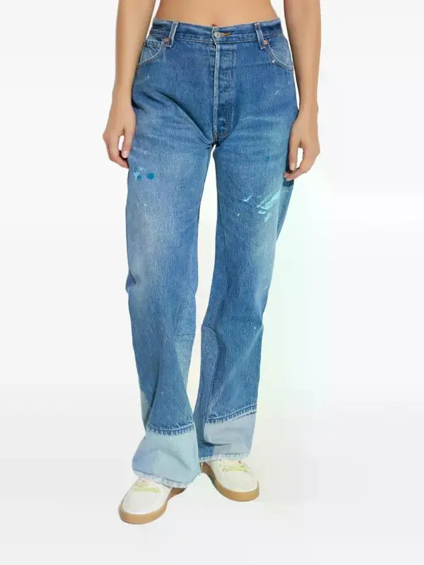 RE/DONE Paint-splatter Paneled Jeans