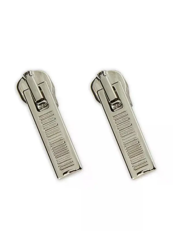 VTMNTS Zipper-motif Earrings - Silver