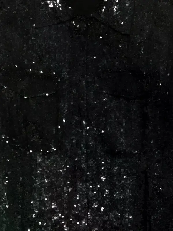P.a.r.o.s.h Sequinned Shirt With Pockets - Black