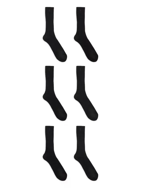 Ami Ribbed Socks With Embroidered Logo