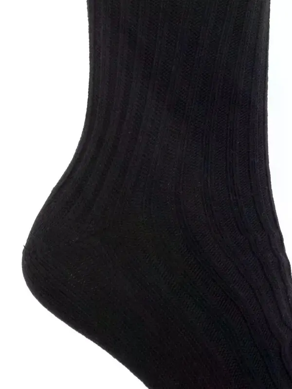 Ami Ribbed Socks With Embroidered Logo