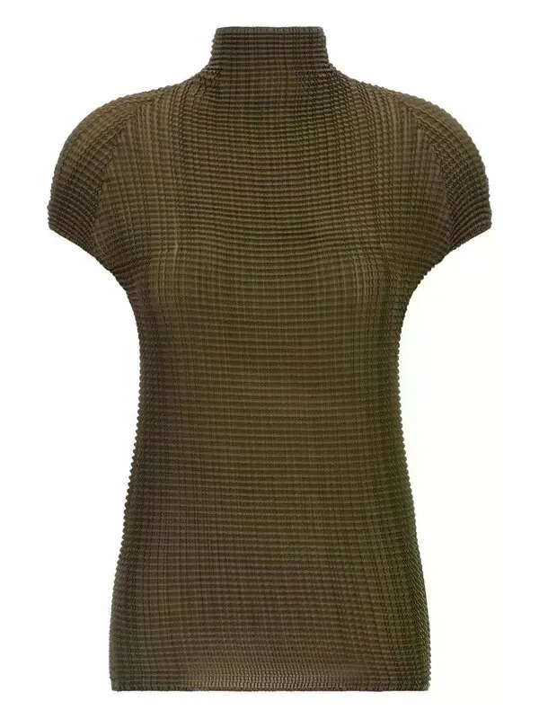 Issey Miyake Pleated High-neck T-shirt