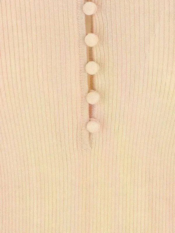 Chloé Henley Ribbed T-shirt - Pink