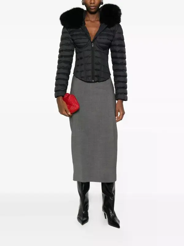 MSGM Pencil Skirt With Elasticated Waistband - Grey