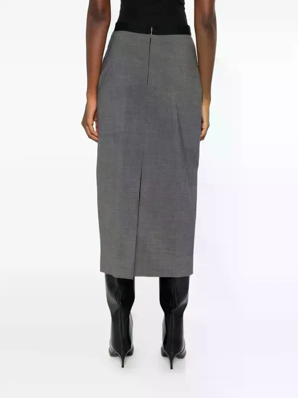 MSGM Pencil Skirt With Elasticated Waistband - Grey