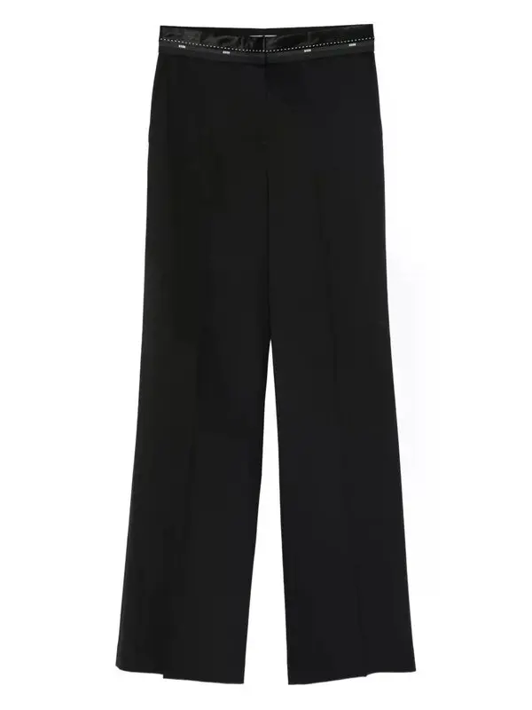 MSGM Satin-trimmed Straight Leg Pants