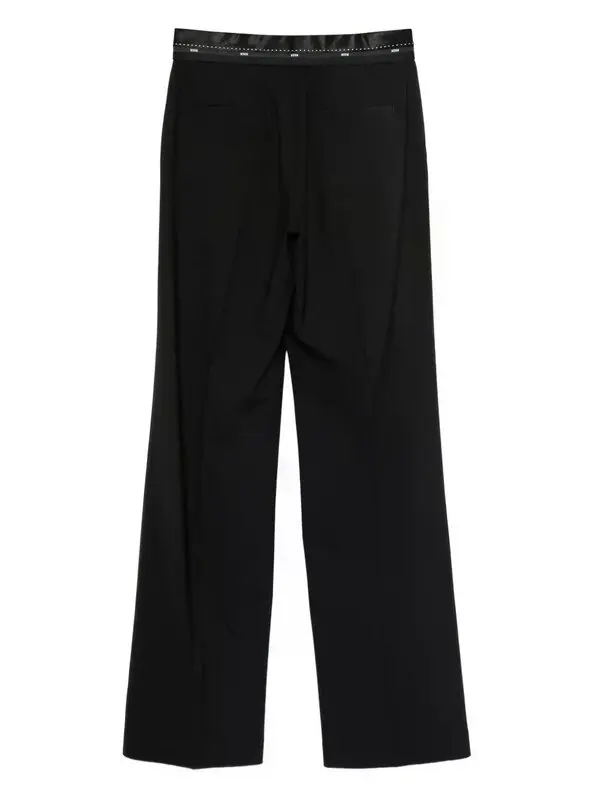 MSGM Satin-trimmed Straight Leg Pants