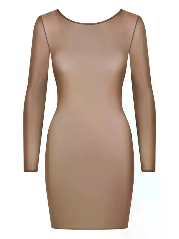 MAISON CLOSE Open-back Long-sleeve Dress - Brown