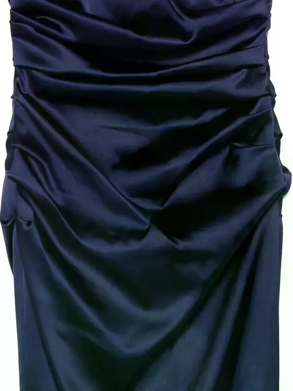 Talbot Runhof Draped Satin Dress