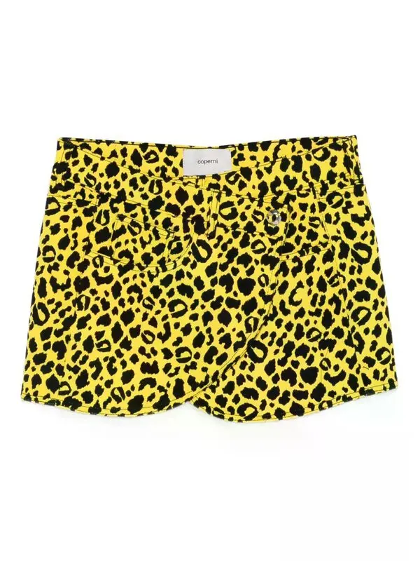 Coperni Leopard-print Wrap Mini Skirt - Black