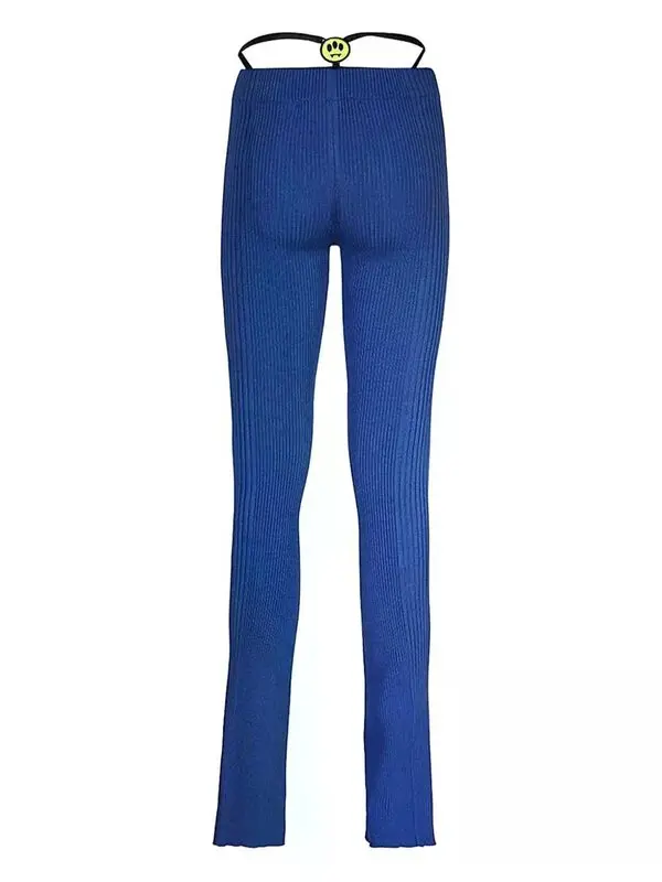 BARROW Ribbed Flared Trousers - Blue