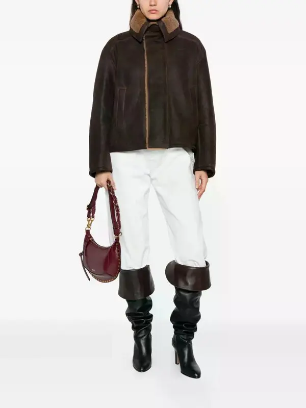 ARMA Shearling-collared Leather Coat