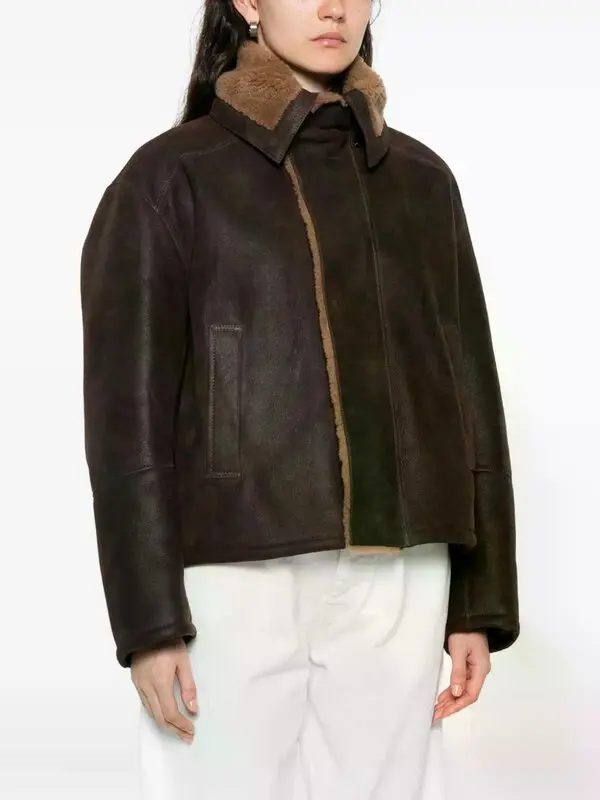 ARMA Shearling-collared Leather Coat