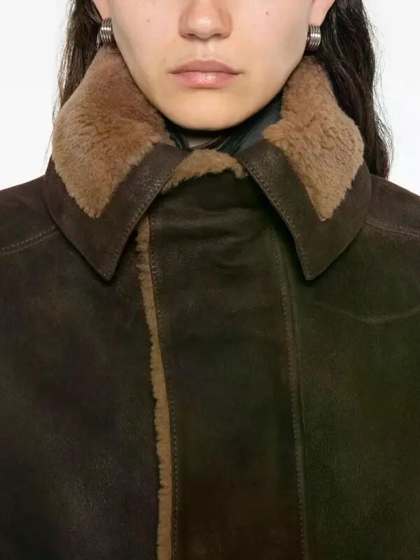 ARMA Shearling-collared Leather Coat