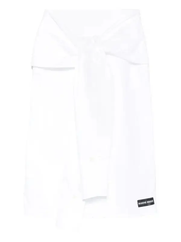 MARINE SERRE Wrapped Midi Skirt - White