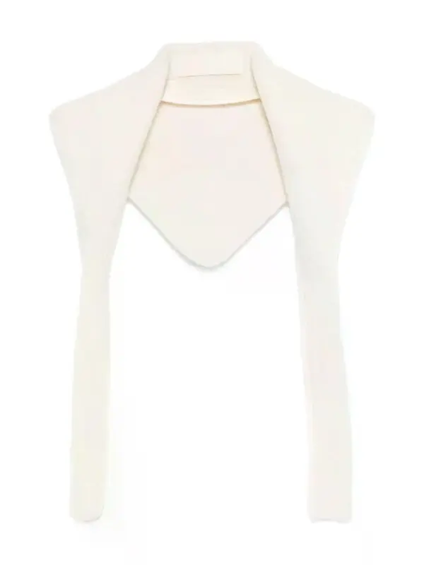 Jacquemus Ribbed-knit Collar Scarf - White