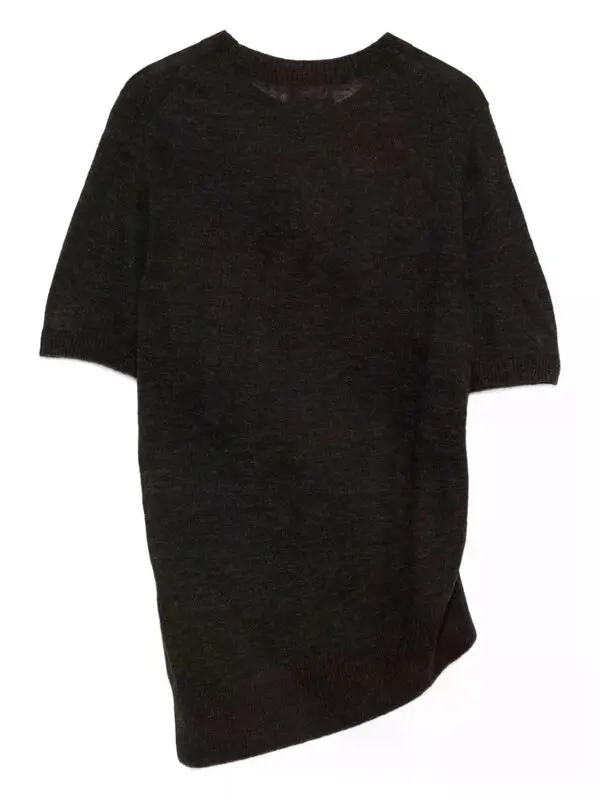 Soeur Asymmetric-hemline Short-sleeve T-shirt - Brown