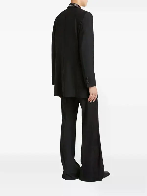 Amiri Crystal-embellished Shawl-collar Blazer