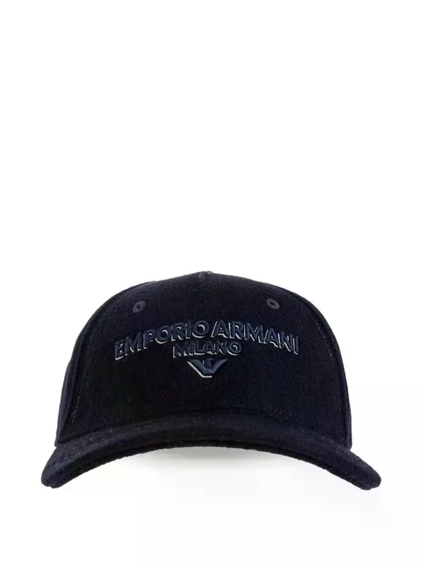Emporio Armani Logo Embroidered Baseball Cap - Blue