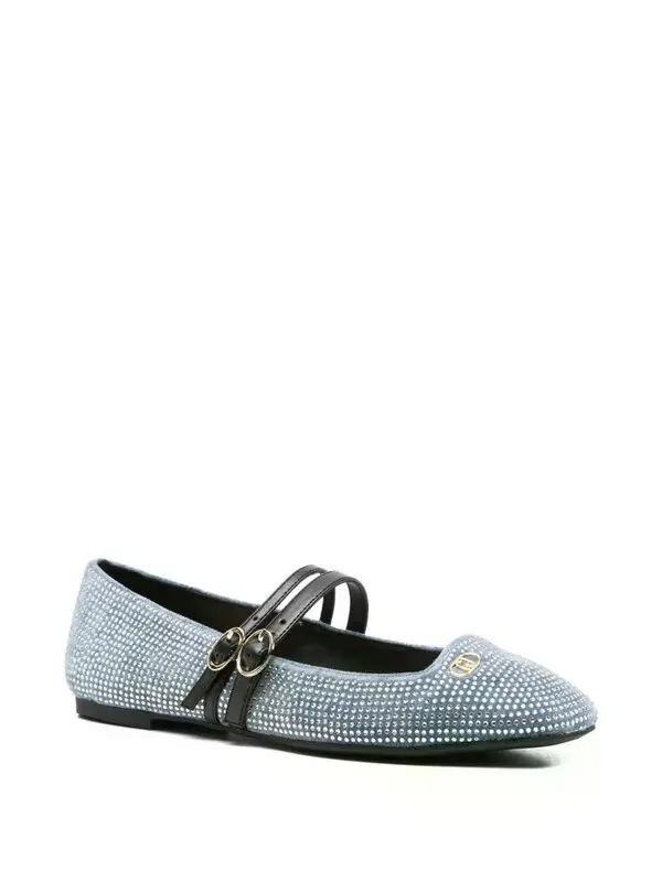 Liu Jo Crystal-embellished Double-strap Ballet Flats