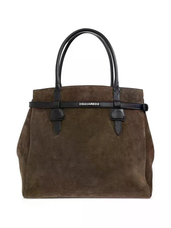 Dsquared2 Leather-trimmed Suede Shoulder Bag - Brown