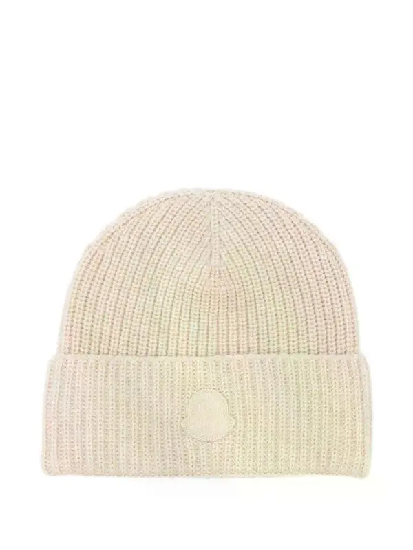 Moncler Logo-patch Beanie - Neutrals