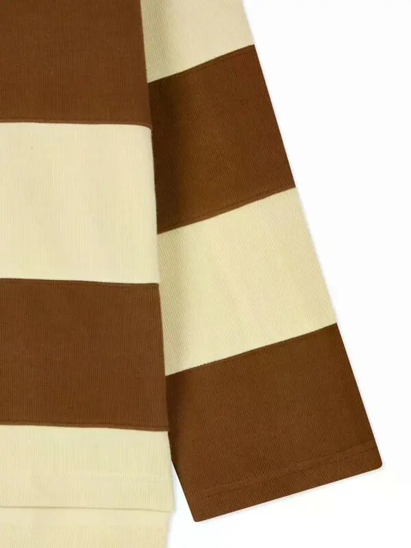 STUDIO TOMBOY Striped Henley T-shirt - Brown