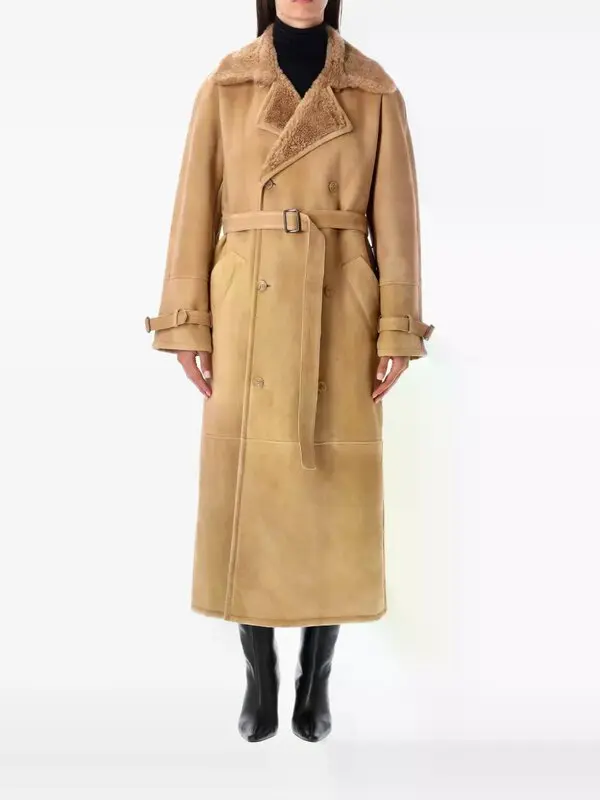SWORD 6644 Shearling Belted Coat