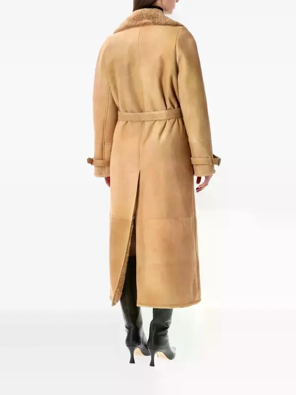 SWORD 6644 Shearling Belted Coat